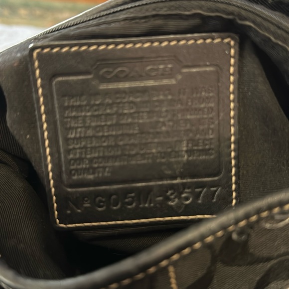 Coach | Bags | Coach Signature 3577 Black Mini C Canvas Leather ...